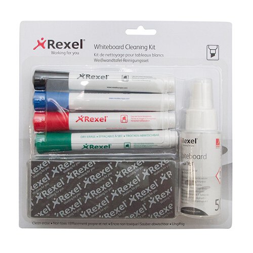 1903798 Zestaw do tablic REXEL, spray, gąbka niemagnetyczna oraz 4 ...