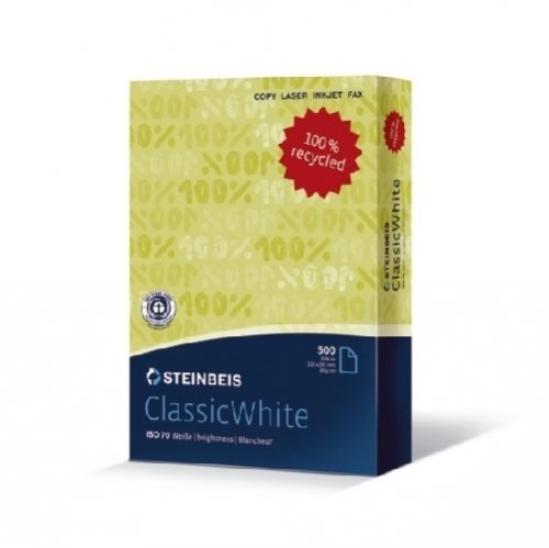 A4 Steinbeis Classic White Recycling 80g 500 Ark Papier Ksero Z