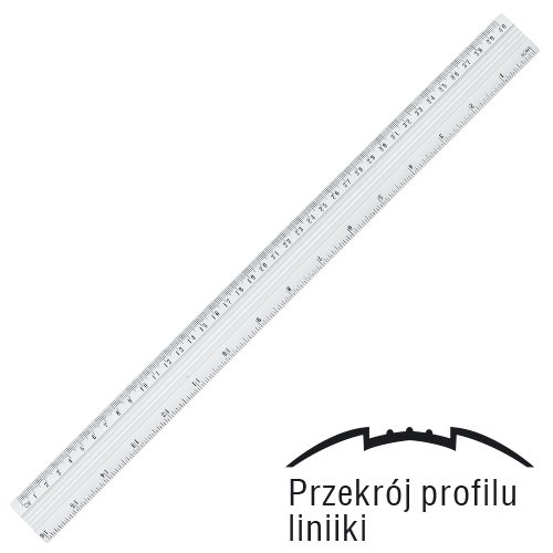 Linijka 40cm aluminiowa GR-112-40 Grand - Ekierki, linijki, temperówki ...